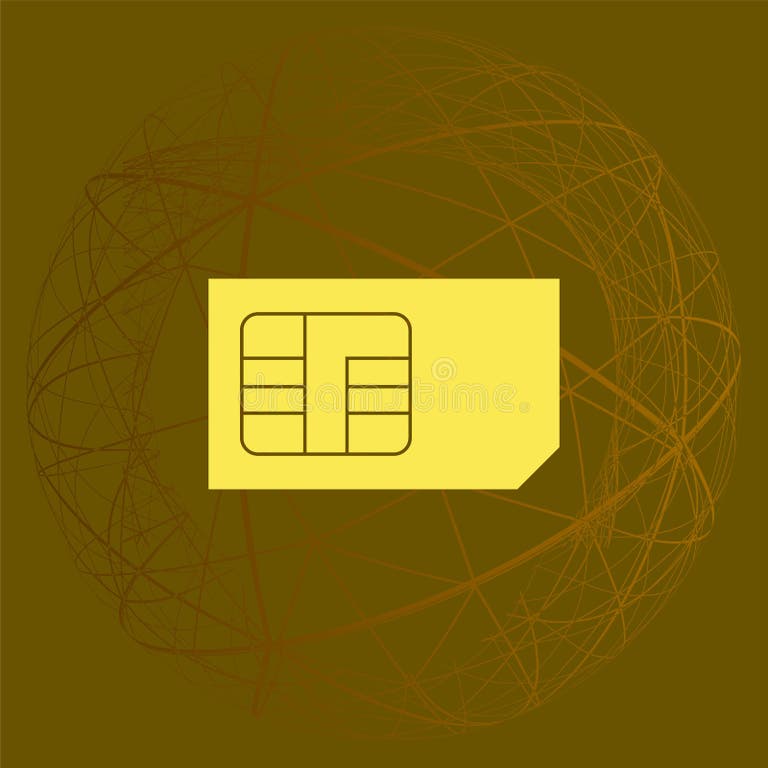 Flat Paper Cut Style Icon of a Sim Card Stock Illustration ...
