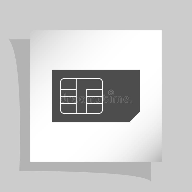 Flat Paper Cut Style Icon of a Sim Card Stock Illustration ...
