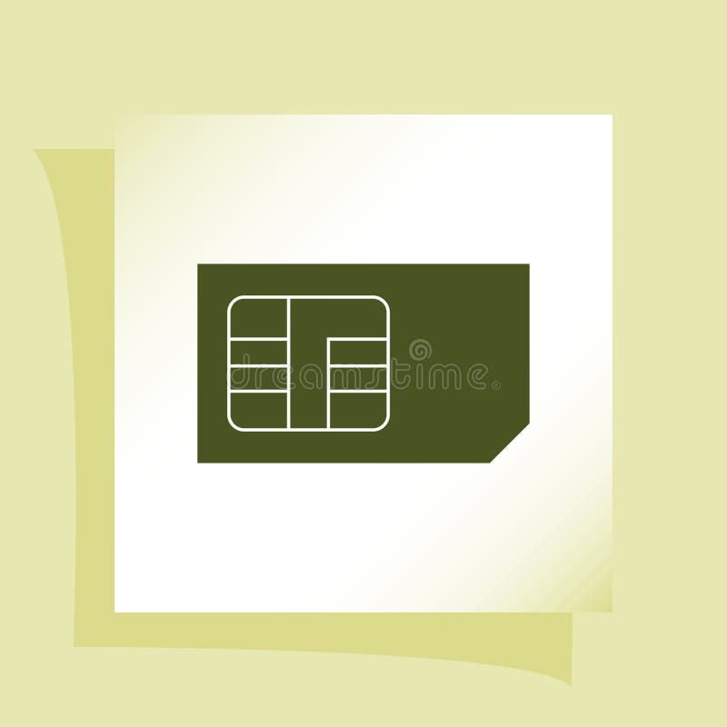 Flat Paper Cut Style Icon of a Sim Card Stock Illustration ...
