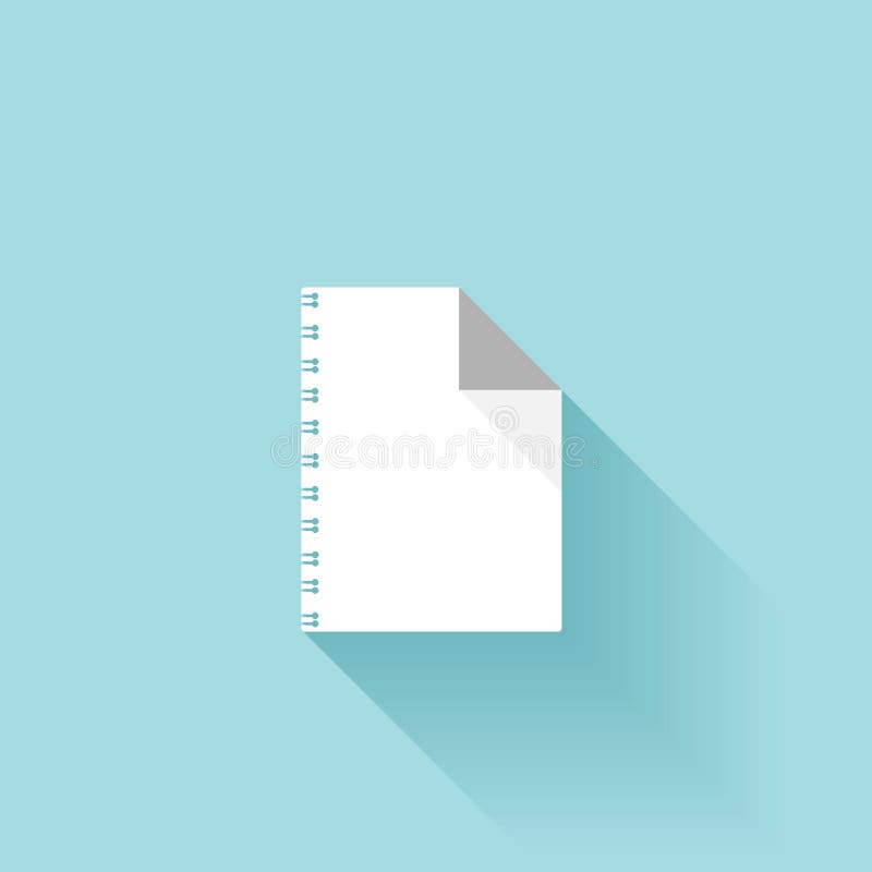 Flat Paper Sheet Icon with Shadow. Stock Vector - Illustration of ...