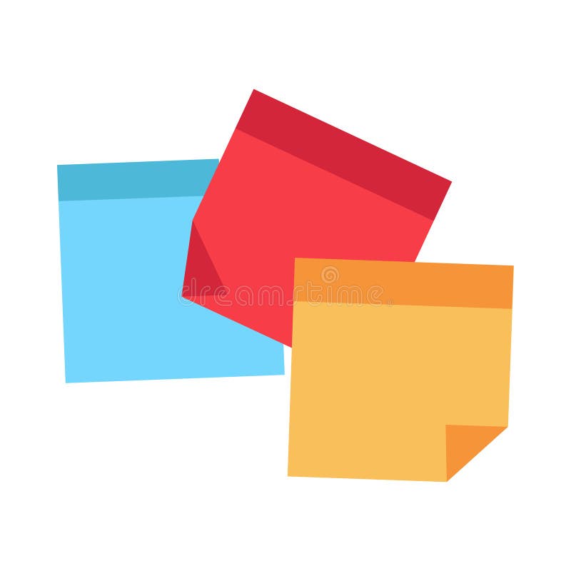 Flat Paper Sticker for Office Reminders Icon Stock Illustration ...