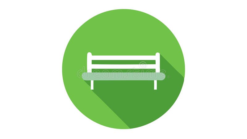 Flat Park Bench Icon Vector for Relaxation Rest, Vector Design ...