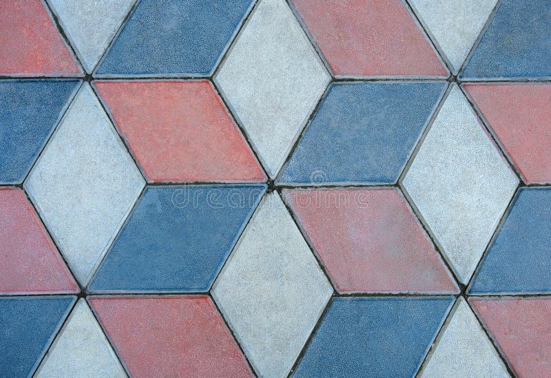 Flat Patten of a Section of a Cobbled Sidewalk with Cement Tiles Stock ...