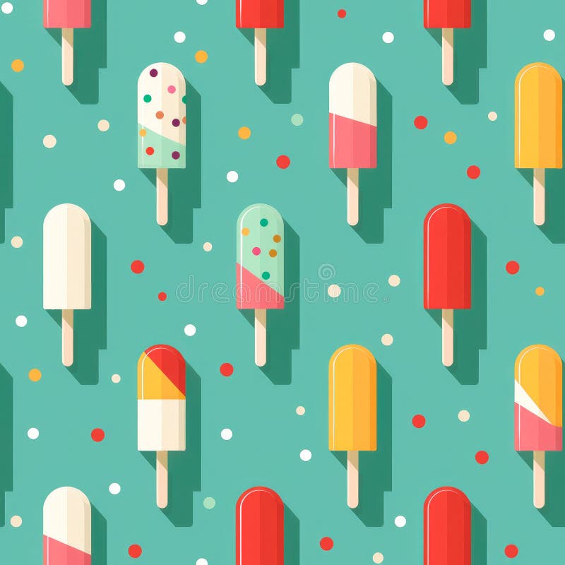 Flat Pattern Design of Random Ice Lolly Pop of Various Colors Stock ...
