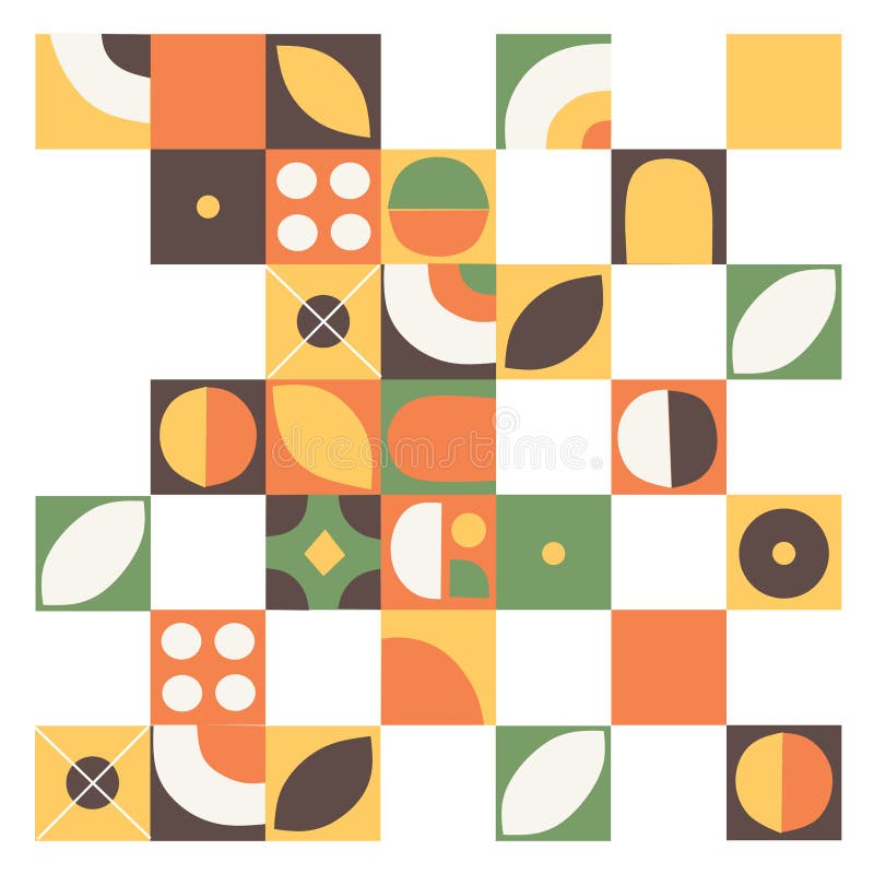 Flat Pattern Squares Background Flat Vector Illustration. Retro Funky ...