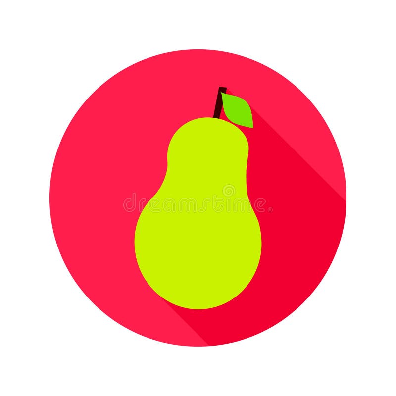 Flat Pear Circle Icon stock vector. Illustration of food - 203918794