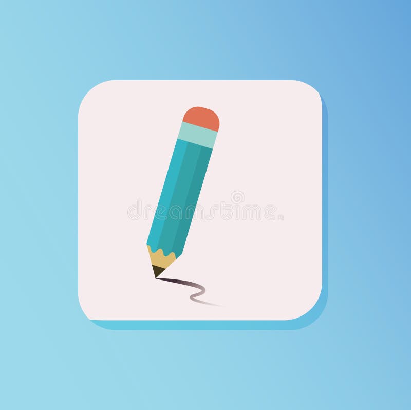 Flat Pencil Draw Icon Style Vector Stock Vector - Illustration of icon ...