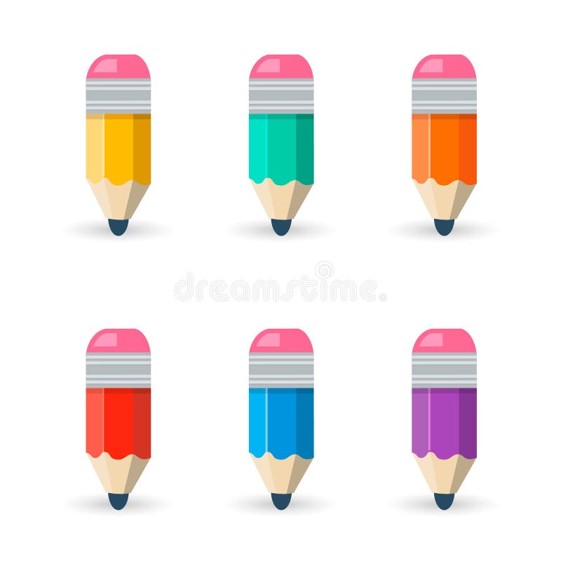 Ten small pencils stock vector. Illustration of blue - 13383209