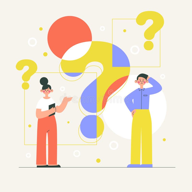 Flat People Asking Questions Illustration Vector Illustration. Stock ...