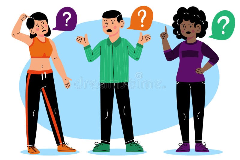 Flat People Asking Questions Set Vector Illustration. Stock Vector ...
