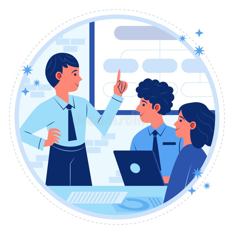 Flat People on Business Training Illustration Vector Illustration ...