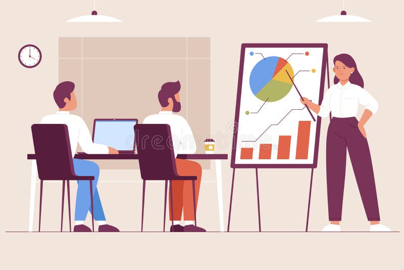 Flat People on Business Training Illustration Vector Illustration ...