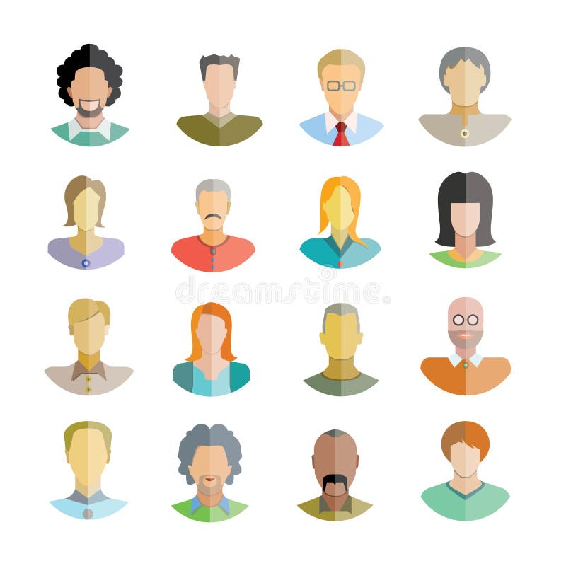 Flat people icons stock illustration. Illustration of fashion - 75996555