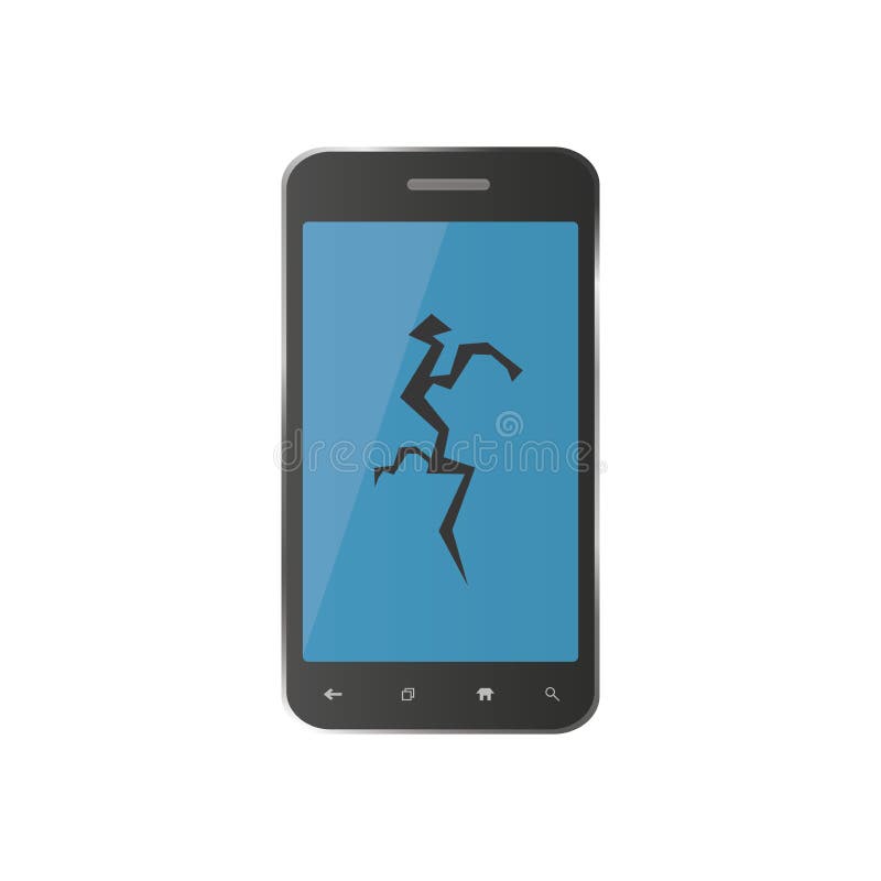 Flat Phone with a Broken Screen. Icon for Repair Stock Vector ...
