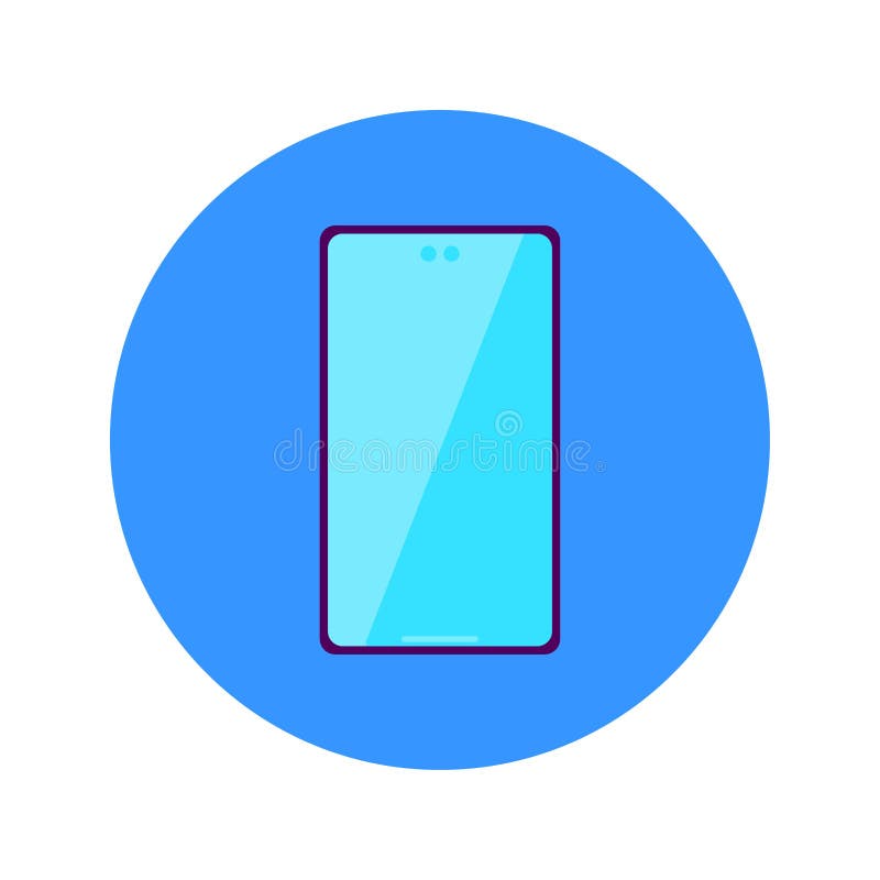 Flat Phone Circle Icon. Vector Illustration of Mobile Stock Vector ...
