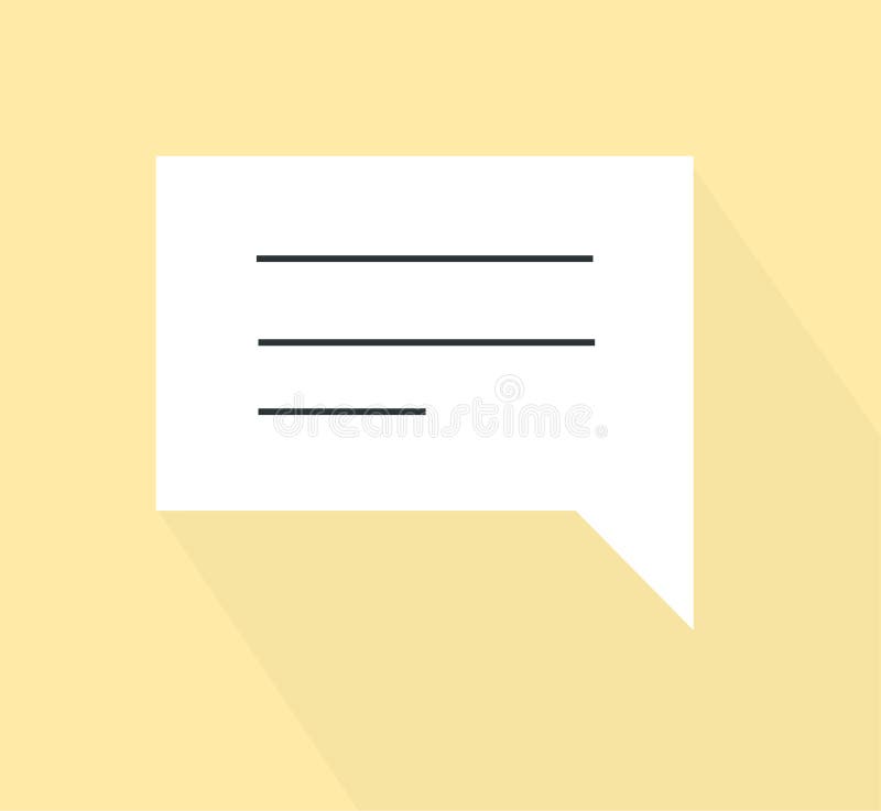 Flat Phone Message Icon on Yellow Background. Stock Vector ...