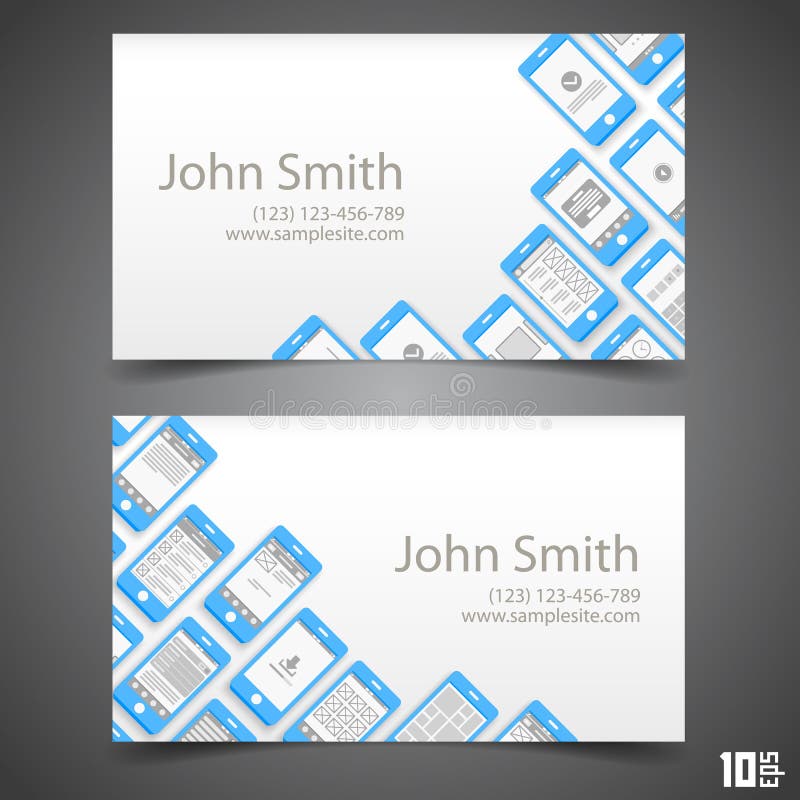 Flat Phone Screen Calling Card Stock Vector - Illustration of chart ...