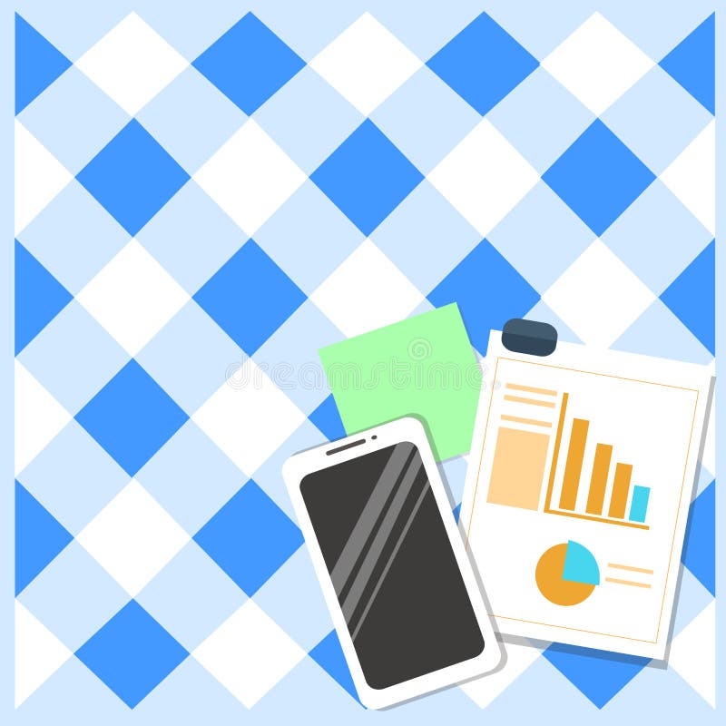 Flat Photo Layout of Switched Off Smartphone Device, Sticky Notes and ...