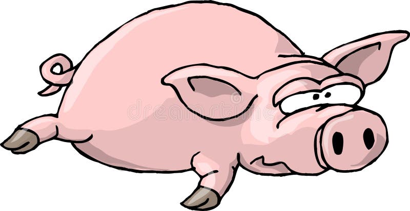 Flat Pig II stock illustration. Illustration of piggy, cartoon - 32268