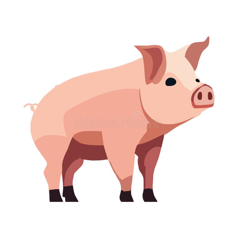 Flat pig image stock vector. Illustration of pink, mammal - 274722703