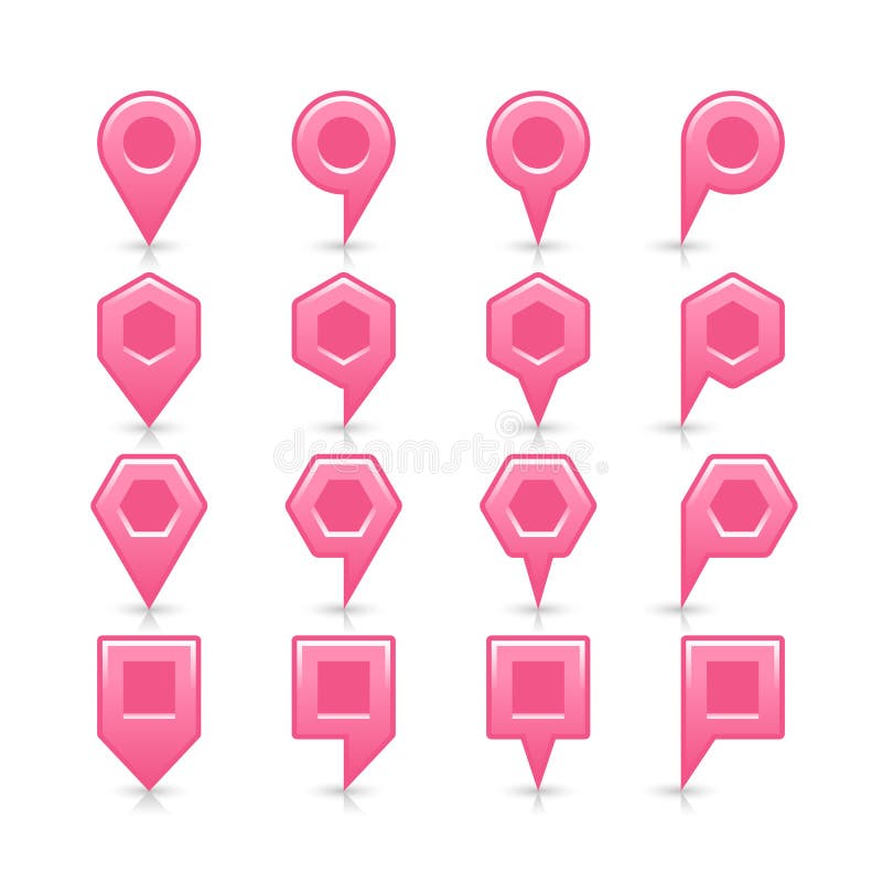 Color Map Pin Sign Location Icon with Drop Shadow Stock Vector ...
