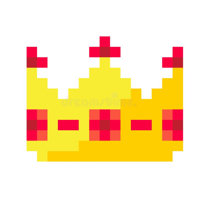Flat Pixel Crown for Decoration Design. Pixel Art. Luxury Illustration ...