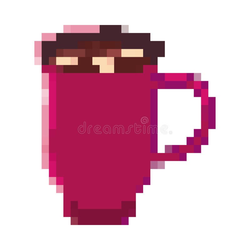 Flat pixelated coffee cup stock vector. Illustration of pixel - 273086461