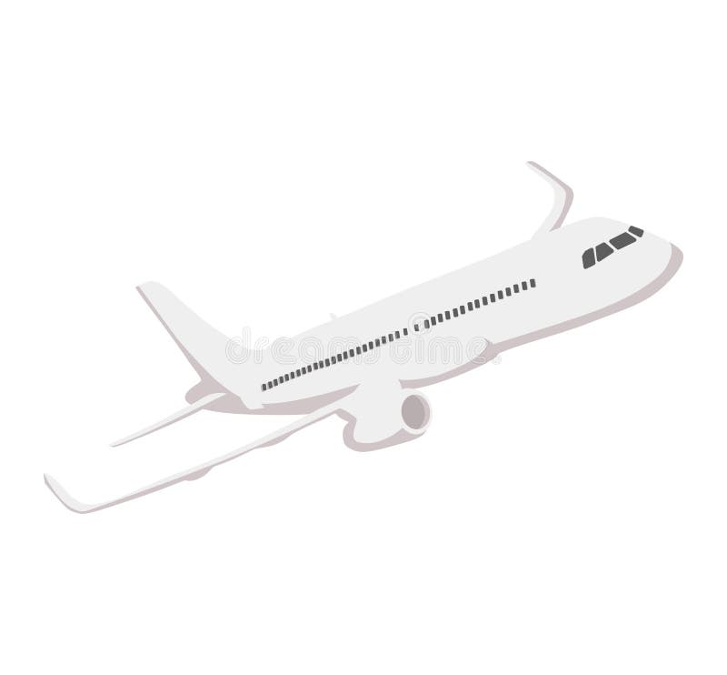 Flat Plane Illustration, Flying Plane View. Flat Vector Illustration ...