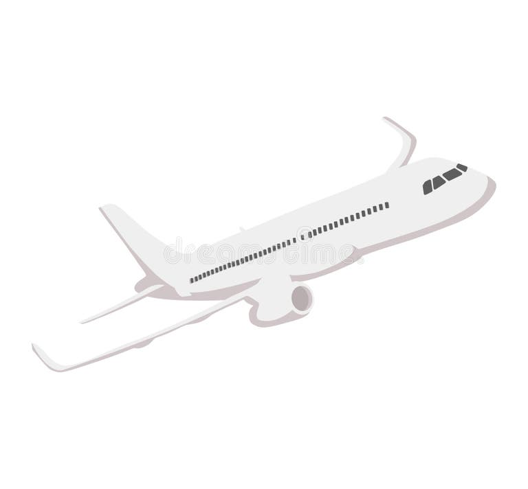 Flat Plane Illustration, Flying Plane View. Flat Vector Illustration ...