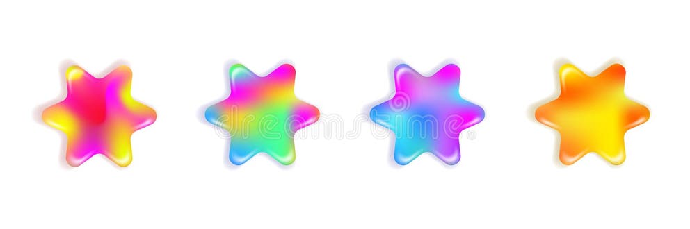 Flat Plastic Translucent Stars Stock Vector - Illustration of realistic ...