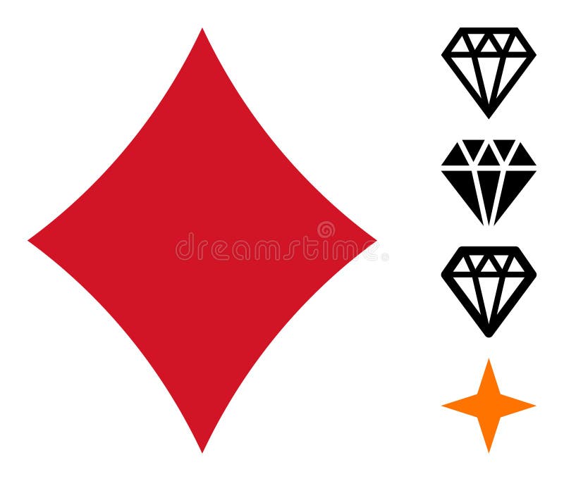 Flat Playing Card Diamond Suit Vector Icon Illustration Stock Vector ...