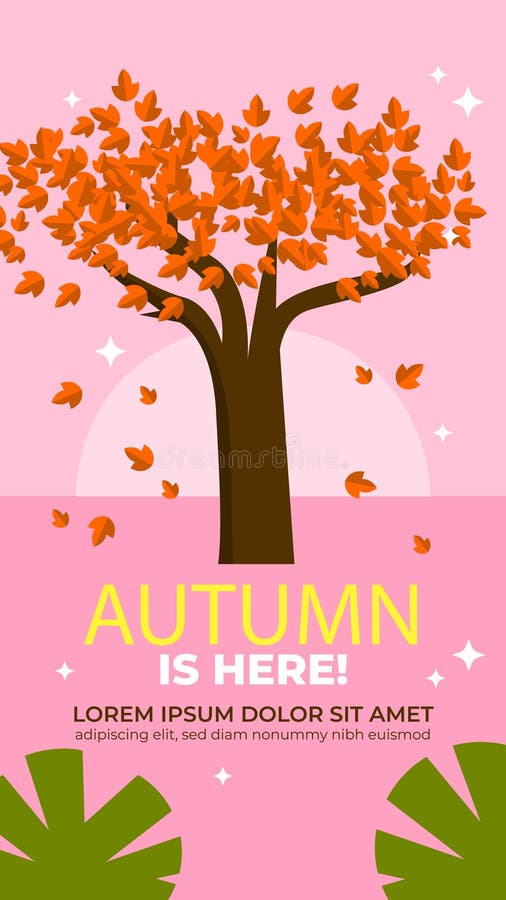 Flat Post Stories Set for Autumn Celebration Vector Illustration Stock ...