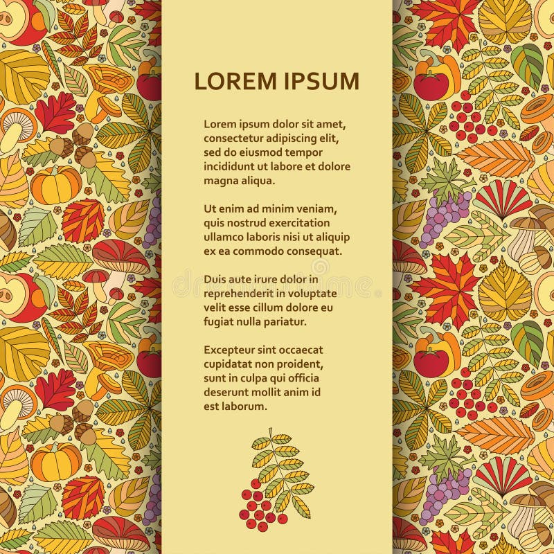 Flat Poster or Banner Template with Autumn Pattern Stock Vector ...
