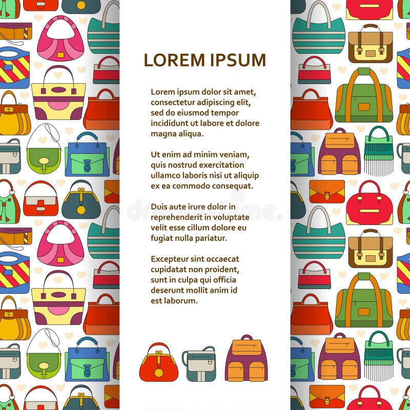 Flat Poster or Banner Template with Hand Bags Stock Vector ...