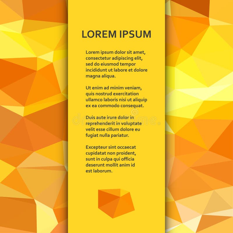 Flat Poster or Banner Template with Triangular Yellow Pieces Stock ...