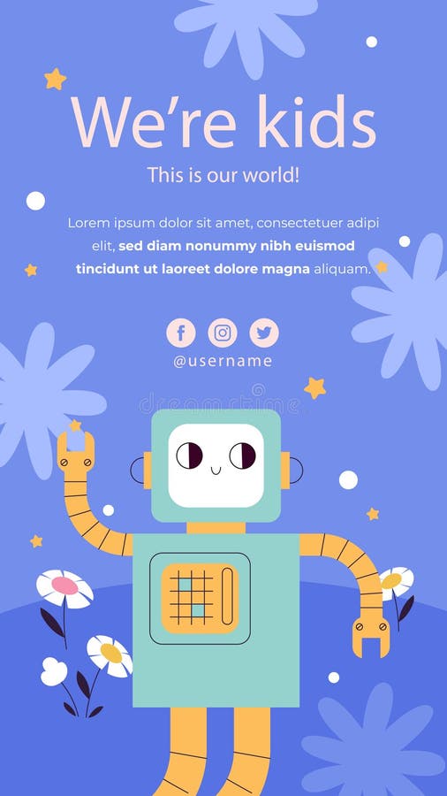 Flat Posts Stories Set for Children Vector Illustration. Stock Vector ...