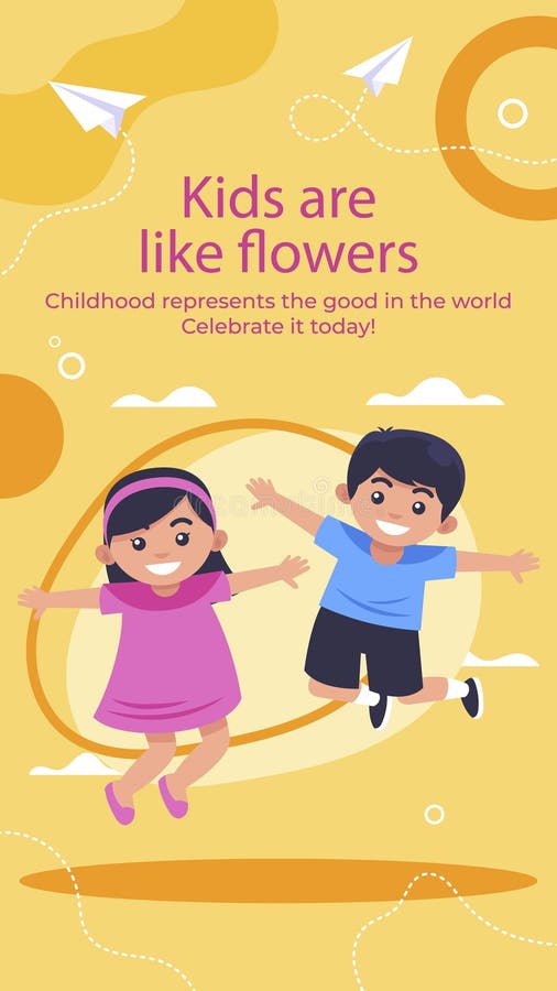 Flat Posts Stories Set for Children Vector Illustration. Stock Vector ...