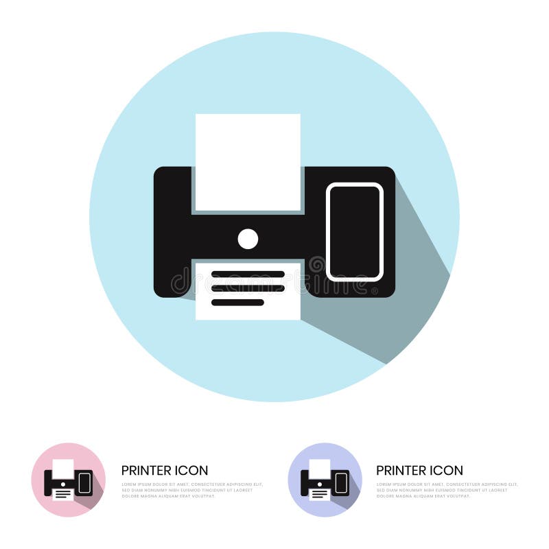 Flat Printer Icon for Mobile Applications or Websites Stock Vector ...