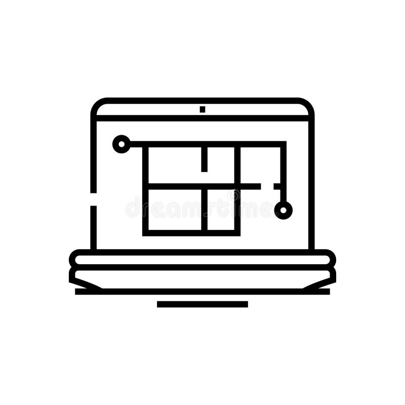 Flat Project Line Icon, Concept Sign, Outline Vector Illustration ...