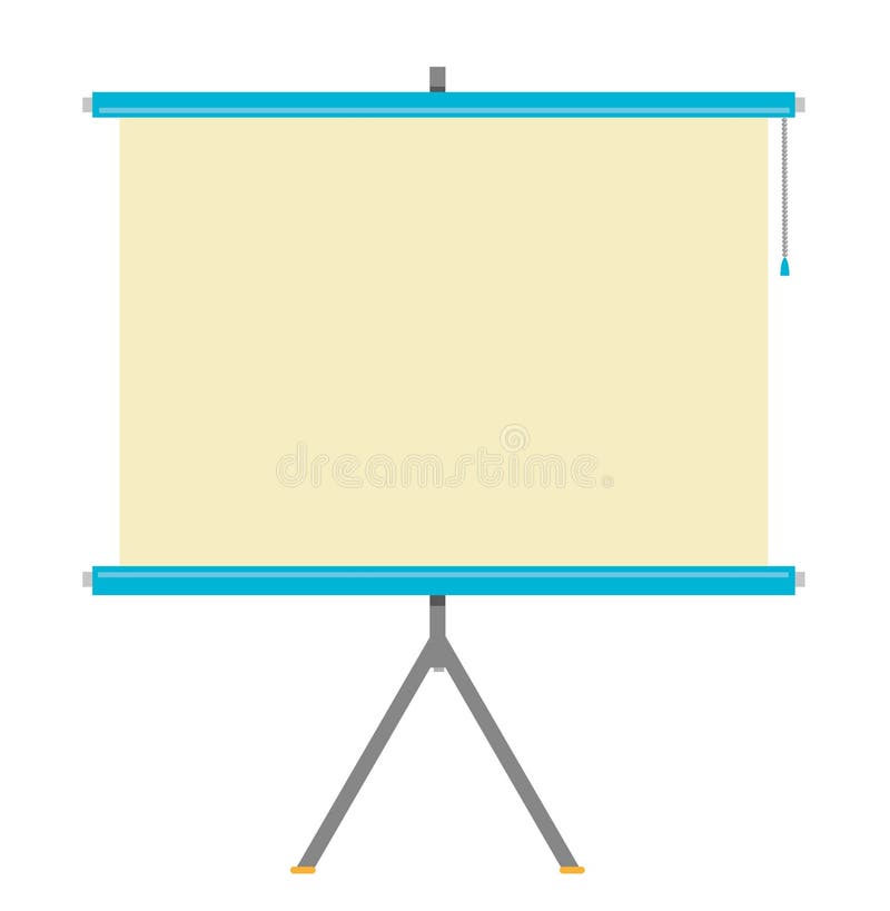 Flat Projector Screen Illustration Vector and Raster Stock Vector ...