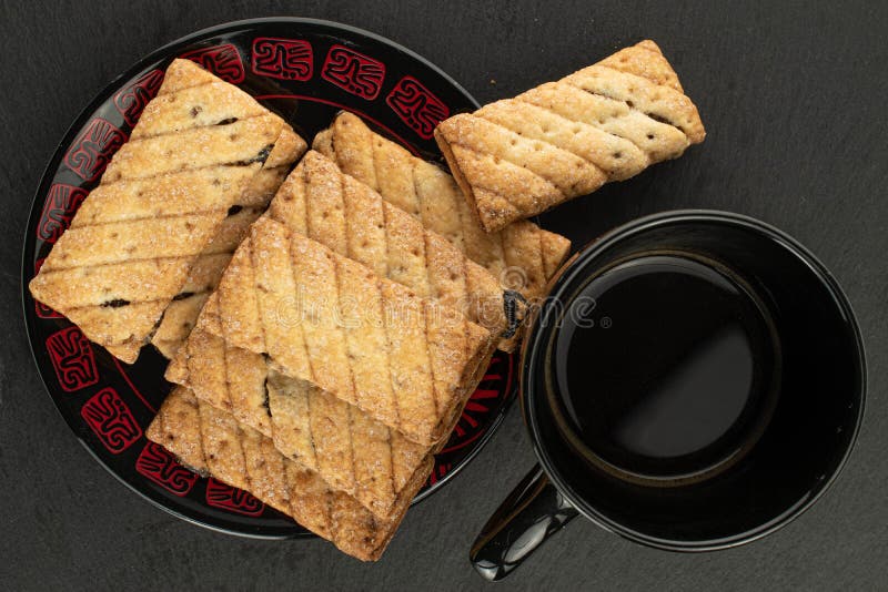 Flat Puff Cookie on Grey Stone Stock Photo - Image of cultures, baked ...