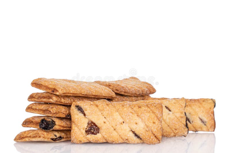 Flat puff cookie on white stock photo. Image of crumb - 180259332