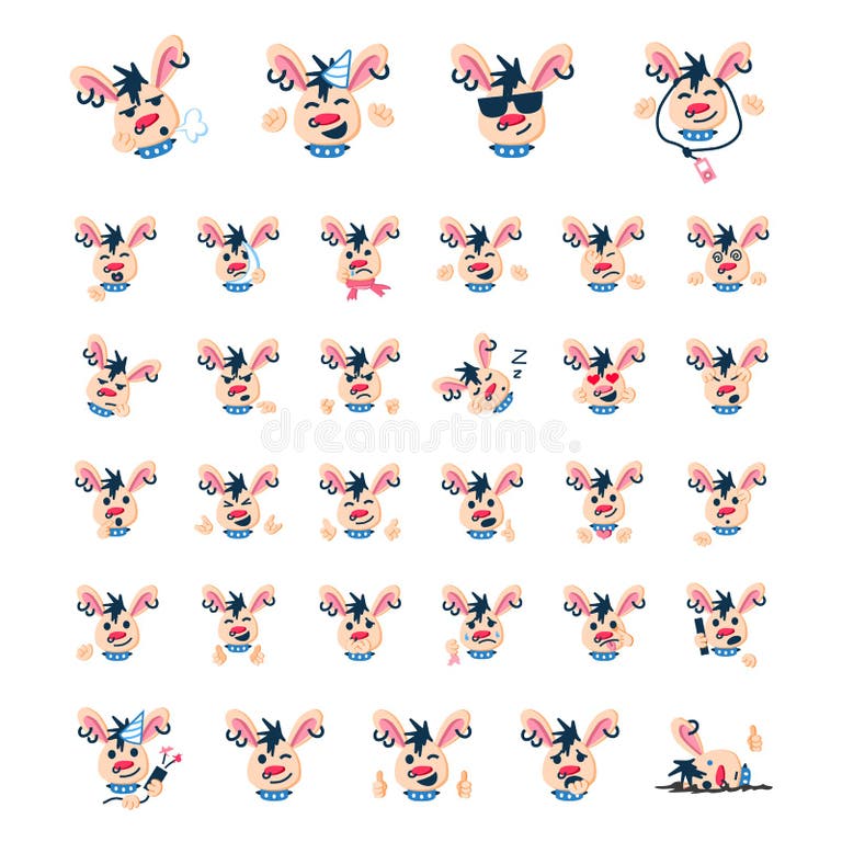 Flat punk rabbit stock vector. Illustration of call, excellent - 70295080