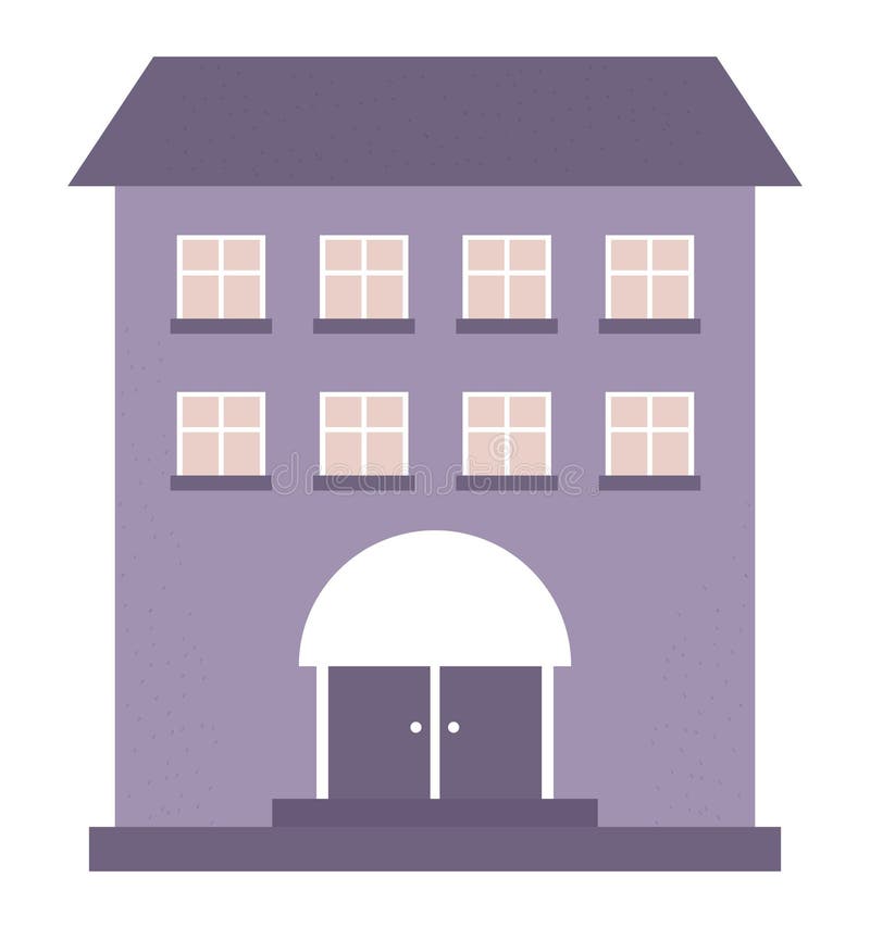 Flat purple building stock vector. Illustration of metropolis - 258449912