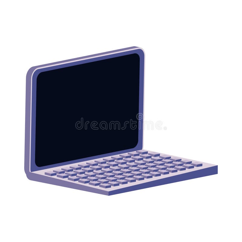 Flat purple laptop stock vector. Illustration of tech - 273164175