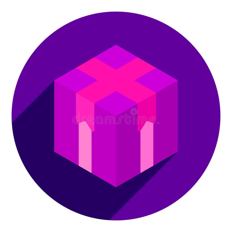 Flat Purple with Shadow Icon, Gift Box Stock Vector - Illustration of ...