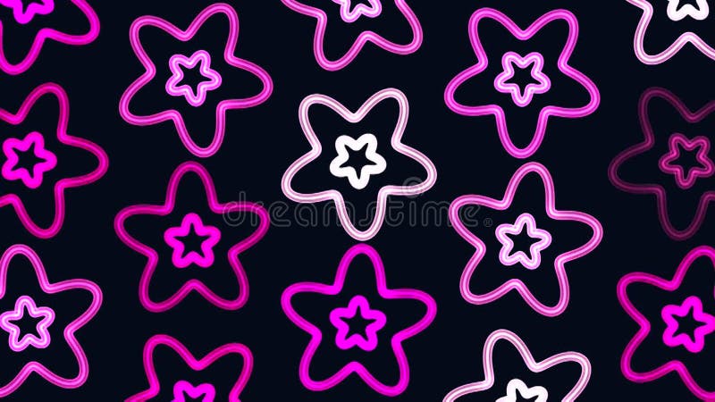 Flat Rainbow Stars Pattern in Rows on Black Gradient Stock Video ...