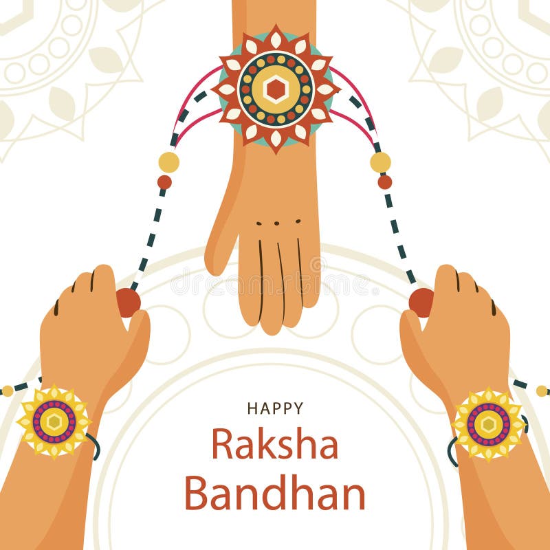 Flat Raksha Bandhan Best Vector Illustration Stock Vector ...