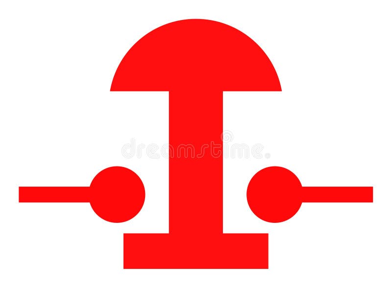 Flat Raster Emergency Stop Button Icon Stock Illustration ...