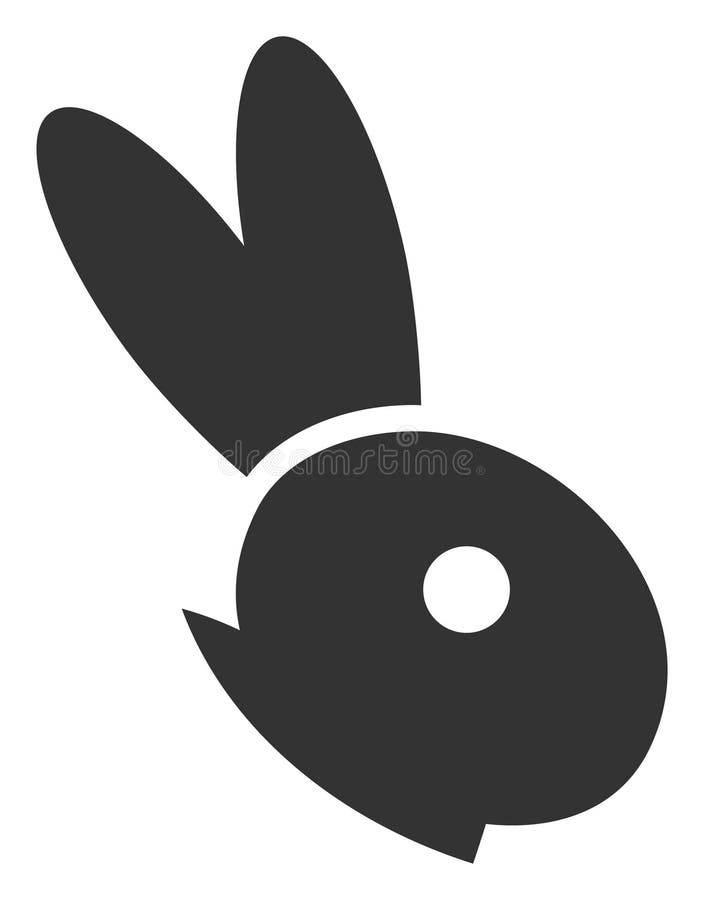 Flat Raster Rabbit Head Icon Stock Illustration - Illustration of coney ...